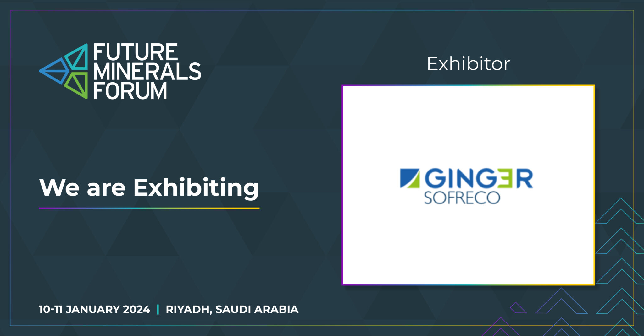 Ginger SOFRECO Exhibits at the Future Mineral Forum 2024 | Mining and ...